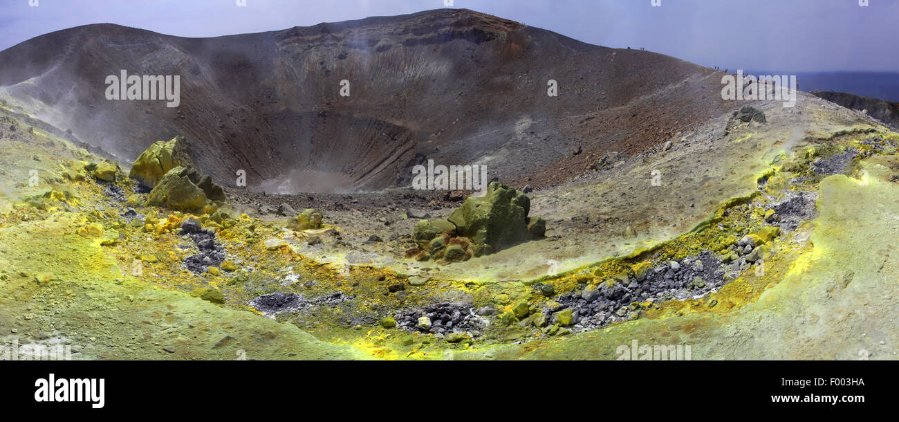 volcanic crater on Vulcano Island, Italy, Sicilia, Vulcano, Naturpark ...