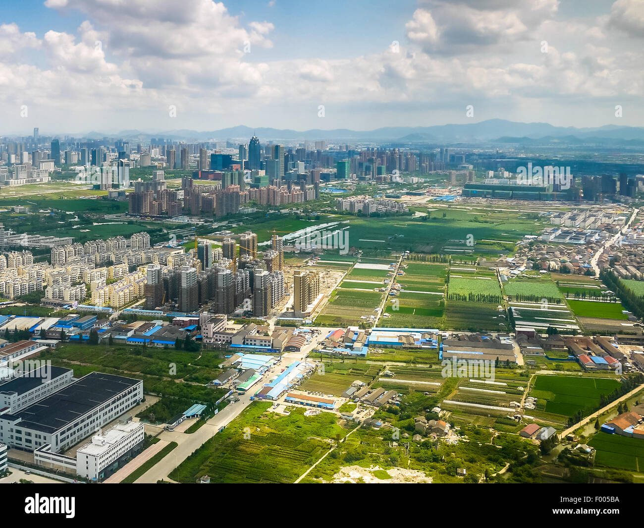 Aerial view of urban sprawl in Yinzhou district, Ningbo Stock Photo - Alamy