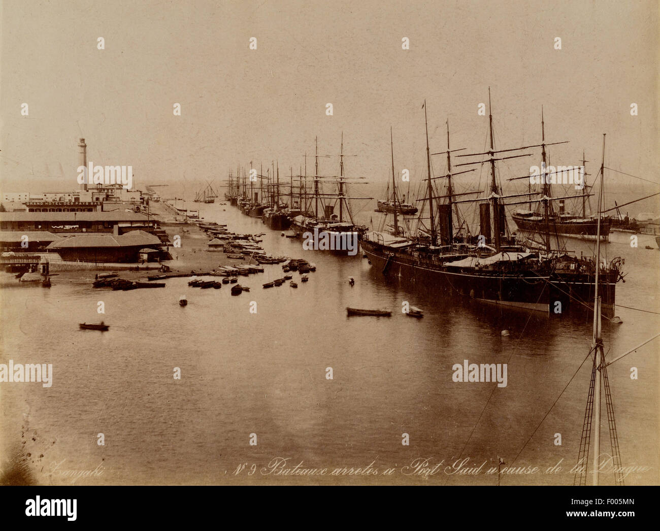 Port Said, Egypt - 1880s - Steam ships anchored in Port Said , at the ...