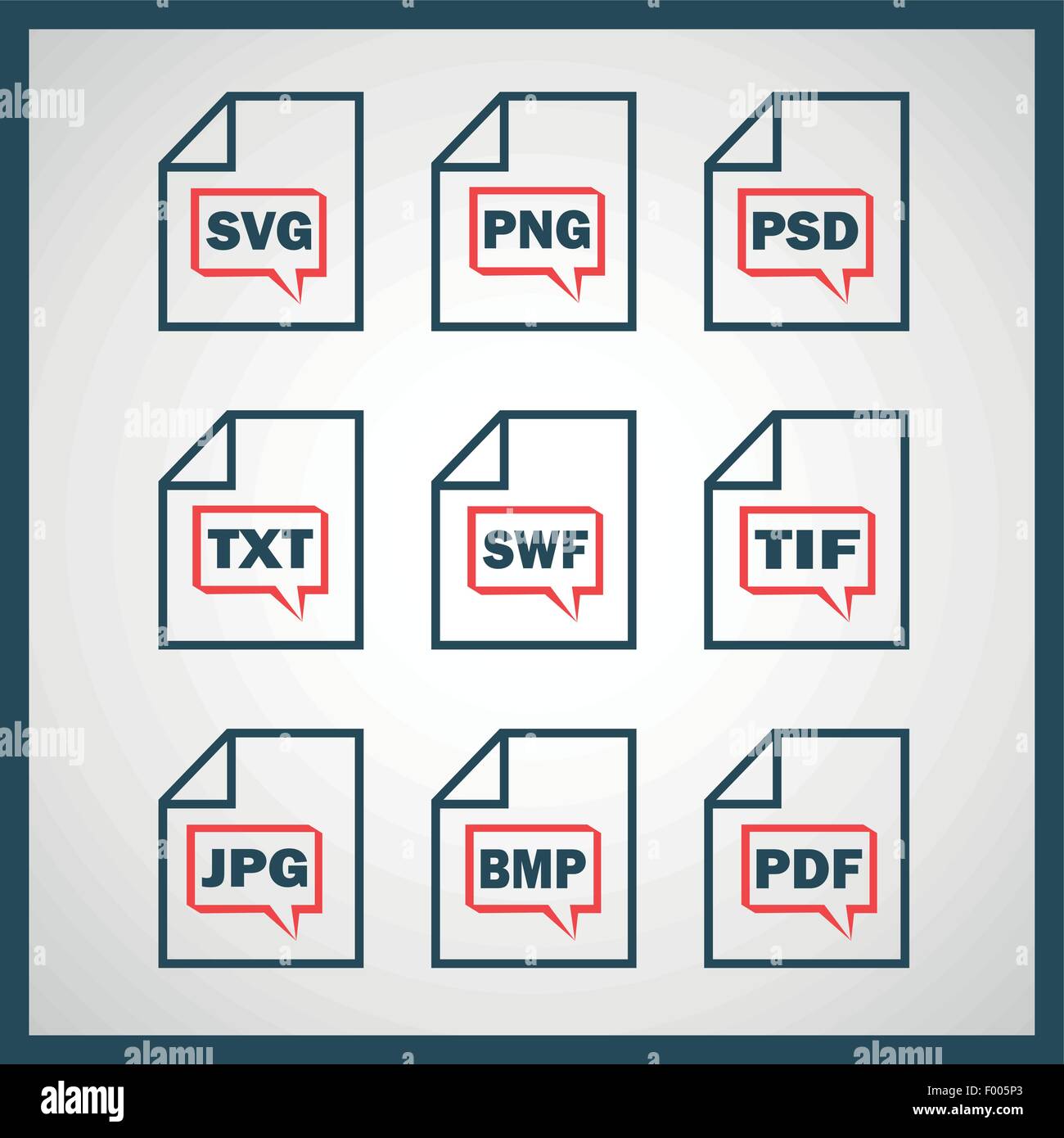 Set of icons indicating the digital formats Stock Vector Image & Art ...