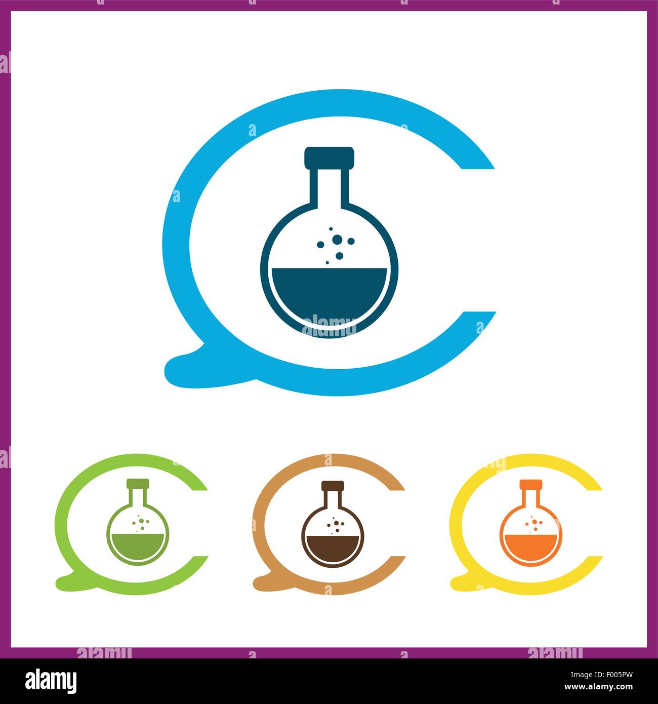Vector icon simple laboratory flask with liquid Stock Vector Image ...