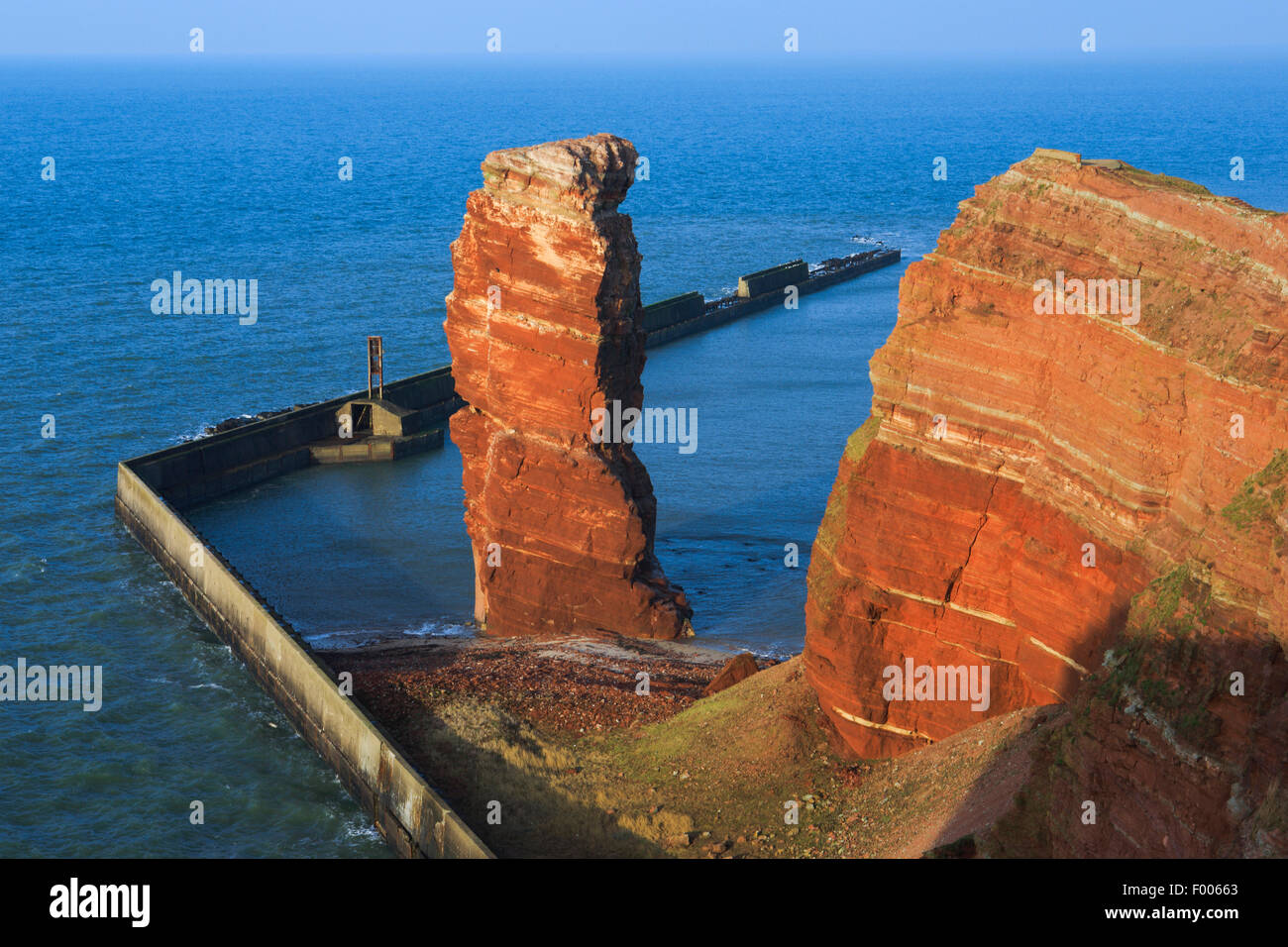 Lange Anna sea stack, Germany, Schleswig-Holstein, Heligoland Stock ...