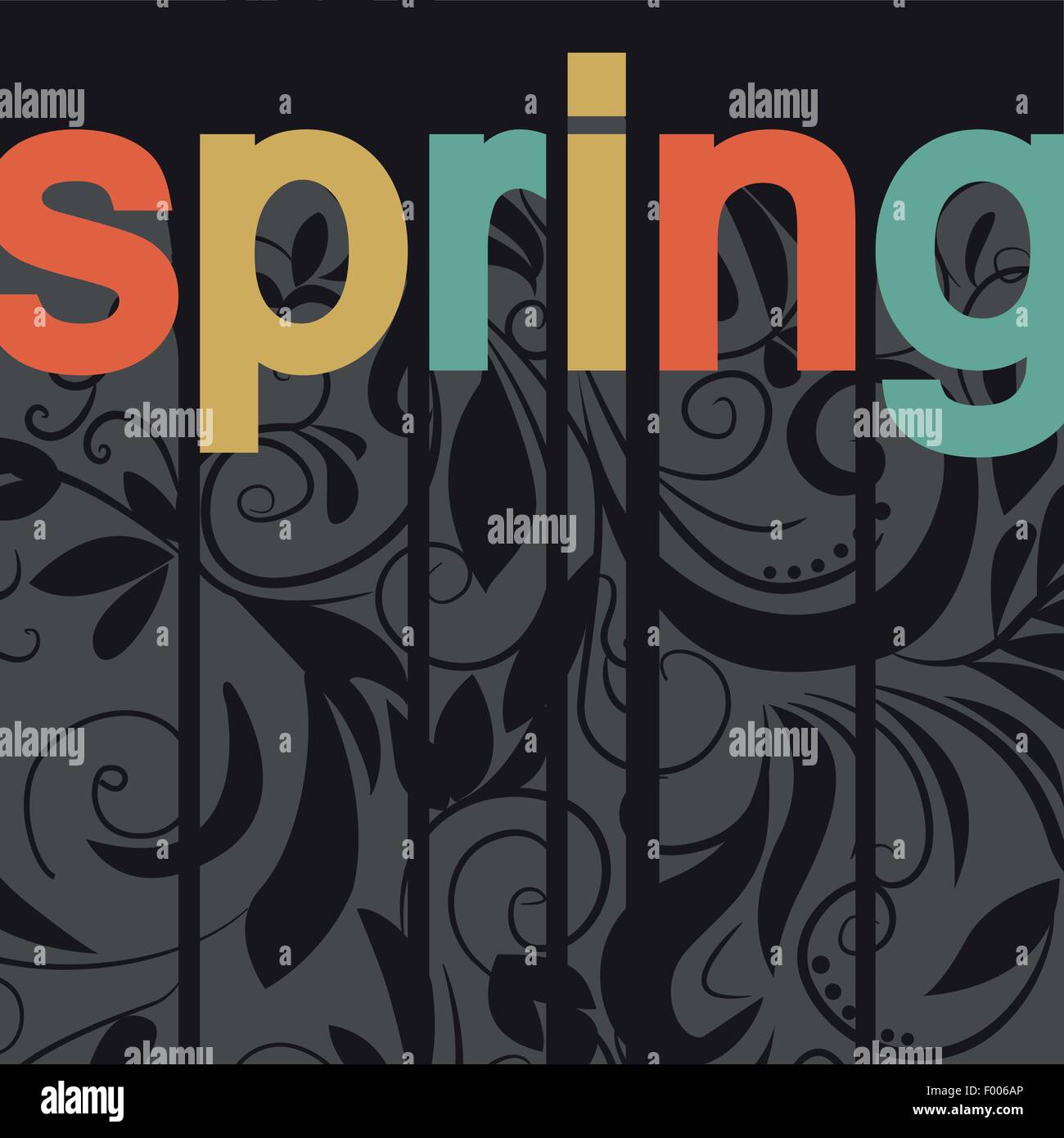 Vector card with print and sign spring Stock Vector Image & Art - Alamy