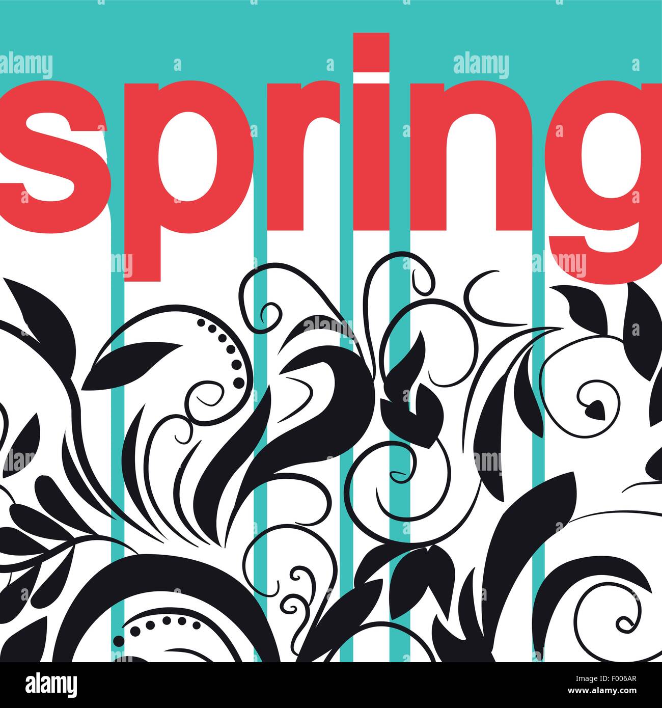 Vector card with print and sign spring Stock Vector Image & Art - Alamy