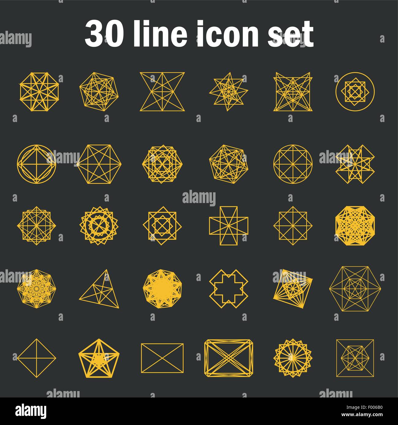 Set Of Thirty Angular Abstract Vector Icons Stock Vector Image And Art Alamy