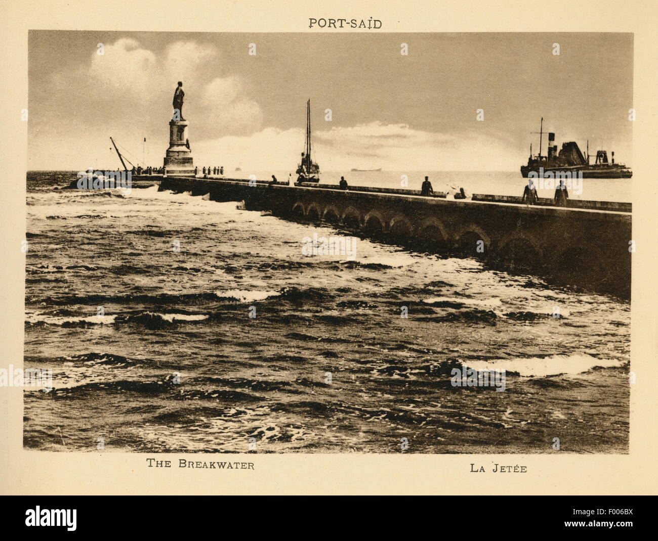 Port Said, Egypt — 1900s — A postcard of the Suez Canal city at the ...