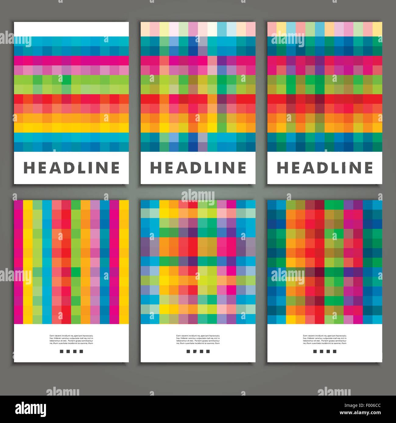 Set six book covers background of colored squares Stock Vector Image ...