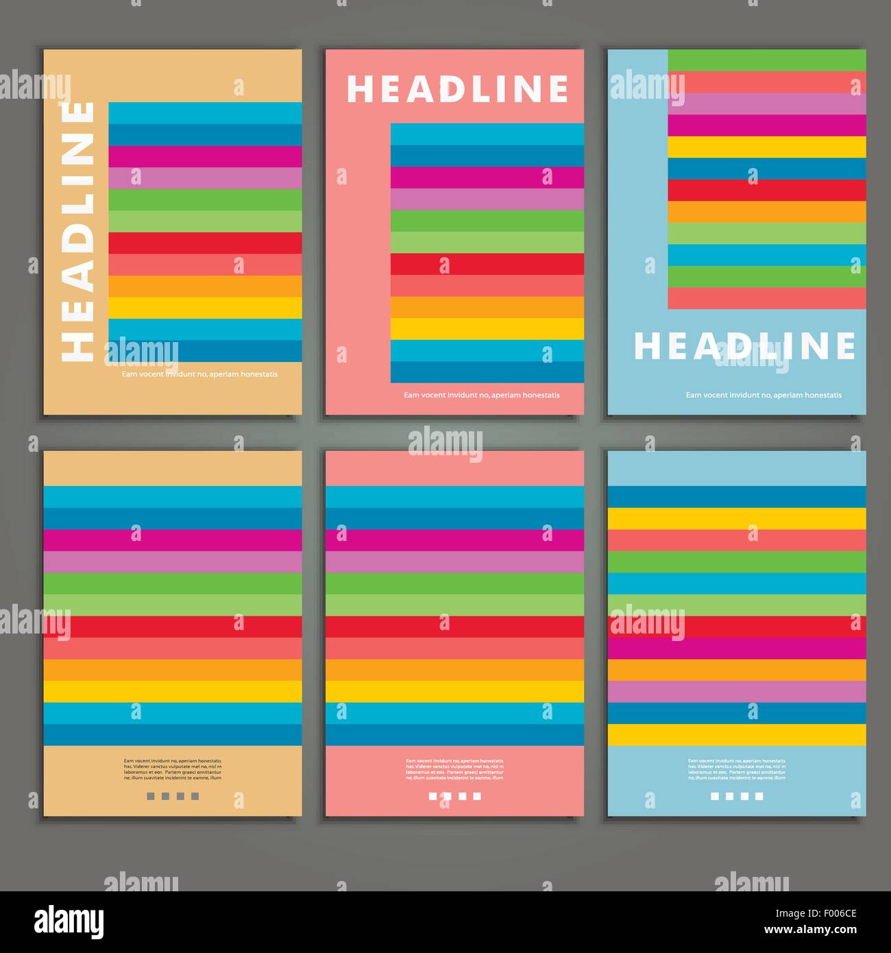 Set six book covers background of colored squares Stock Vector Image ...