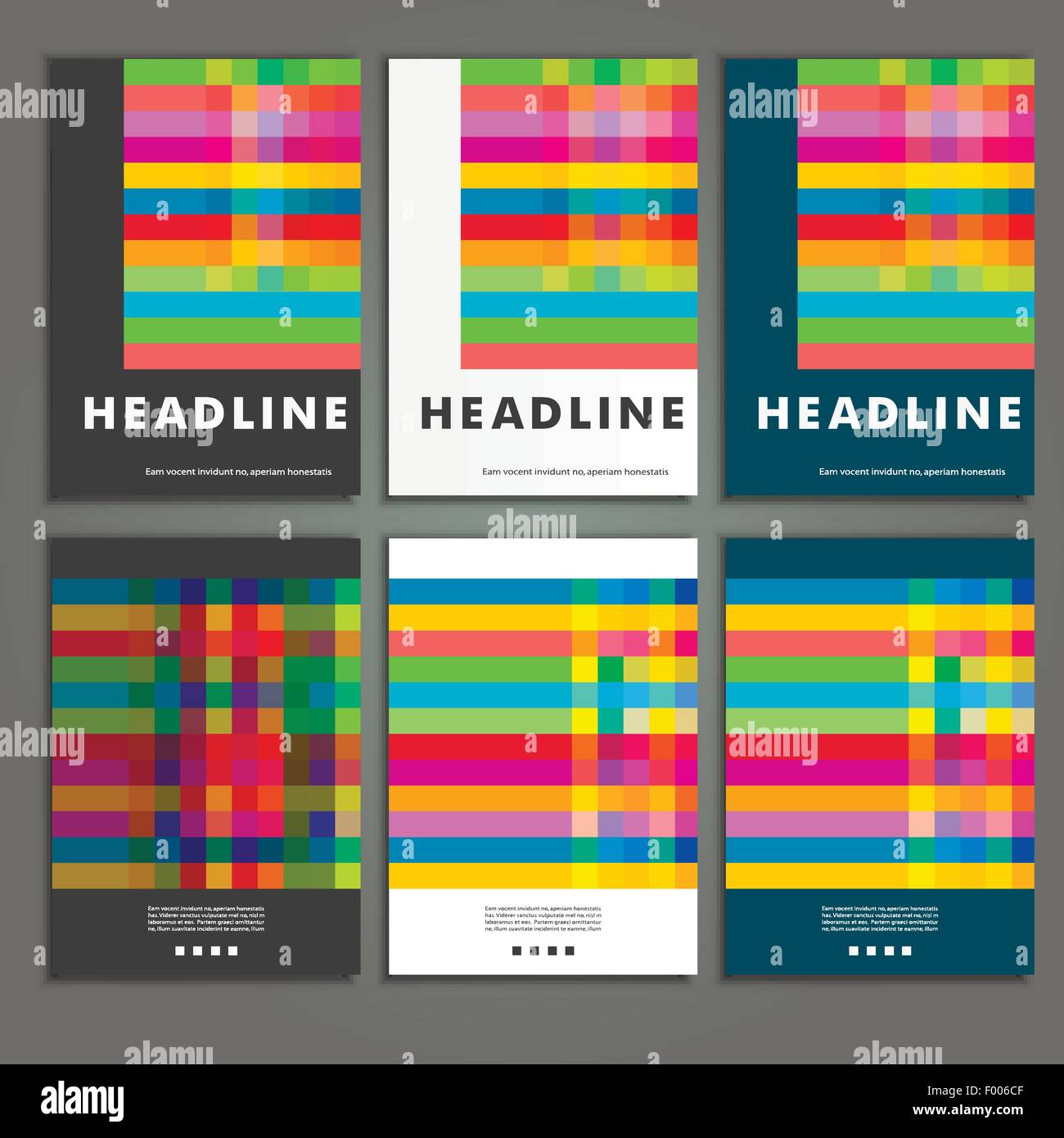 Set six book covers background of colored squares Stock Vector Image ...