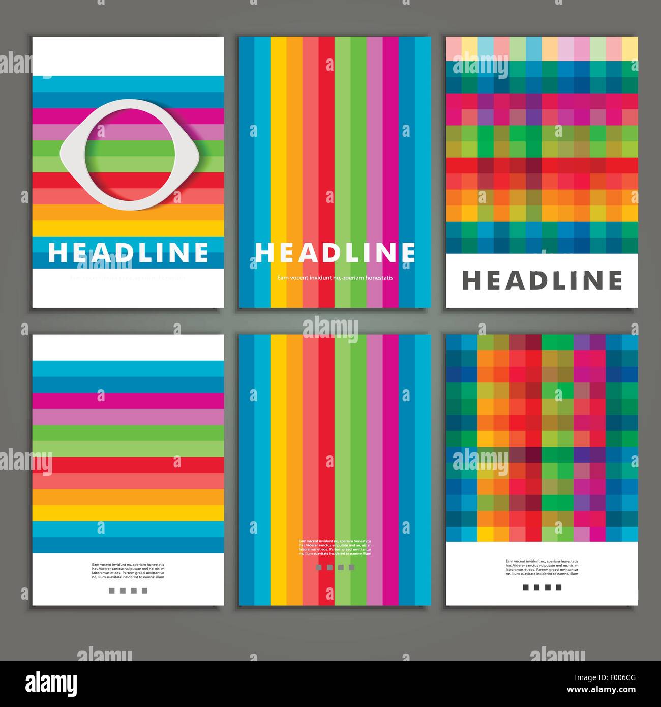 Set six book covers background of colored squares Stock Vector Image ...