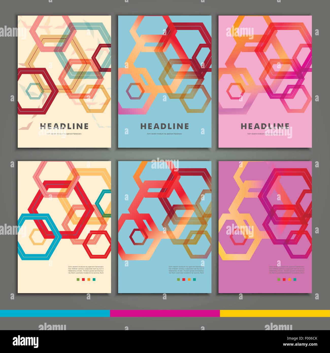 Set of six book covers the background hexagons Stock Vector Image & Art ...