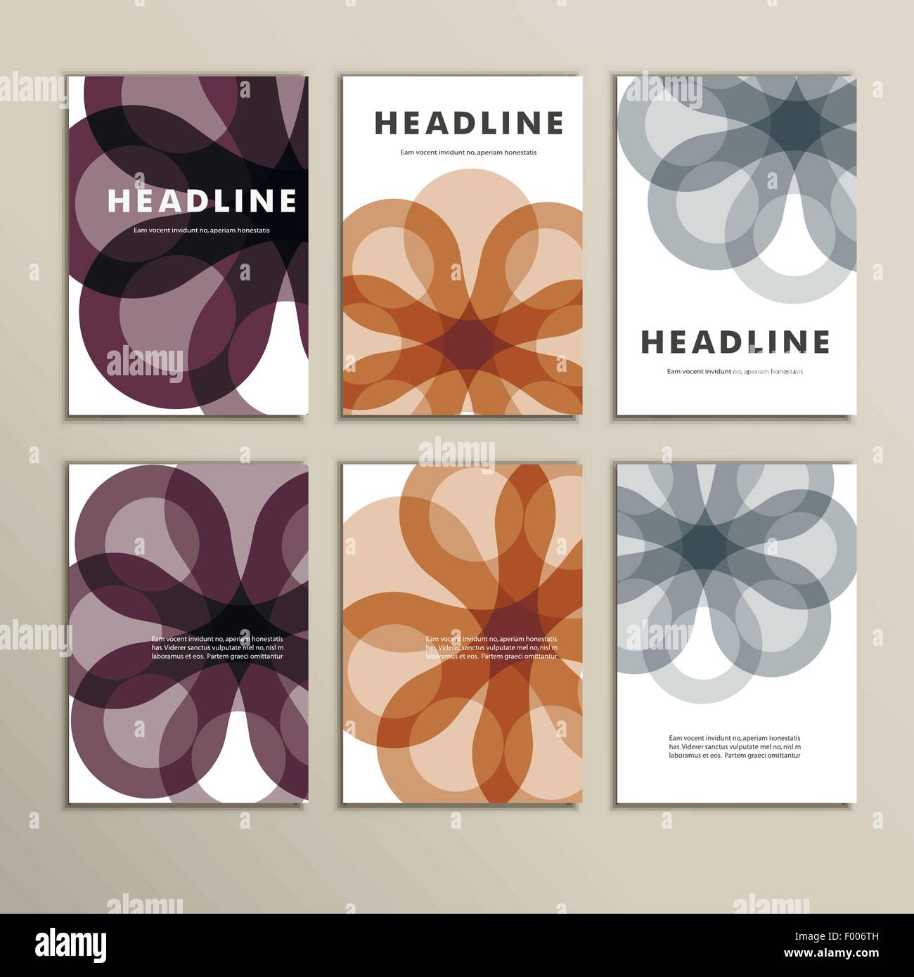 Set of six covers with abstract patterns Stock Vector Image & Art - Alamy