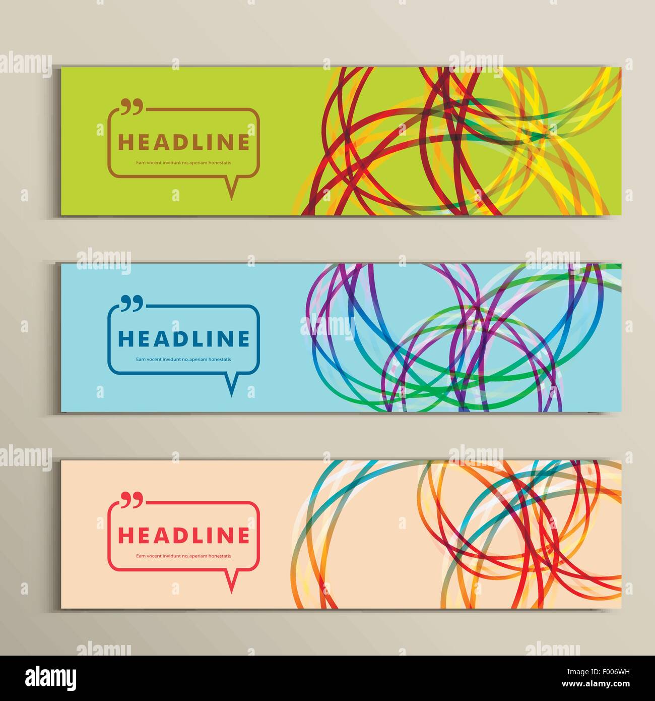 Set of color line banners for abstract design Stock Vector Image & Art ...