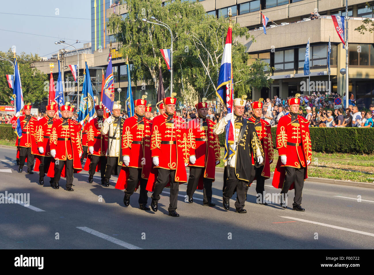 Zagreb, Croatia - August 04, 2015: Military festive parade of the ...