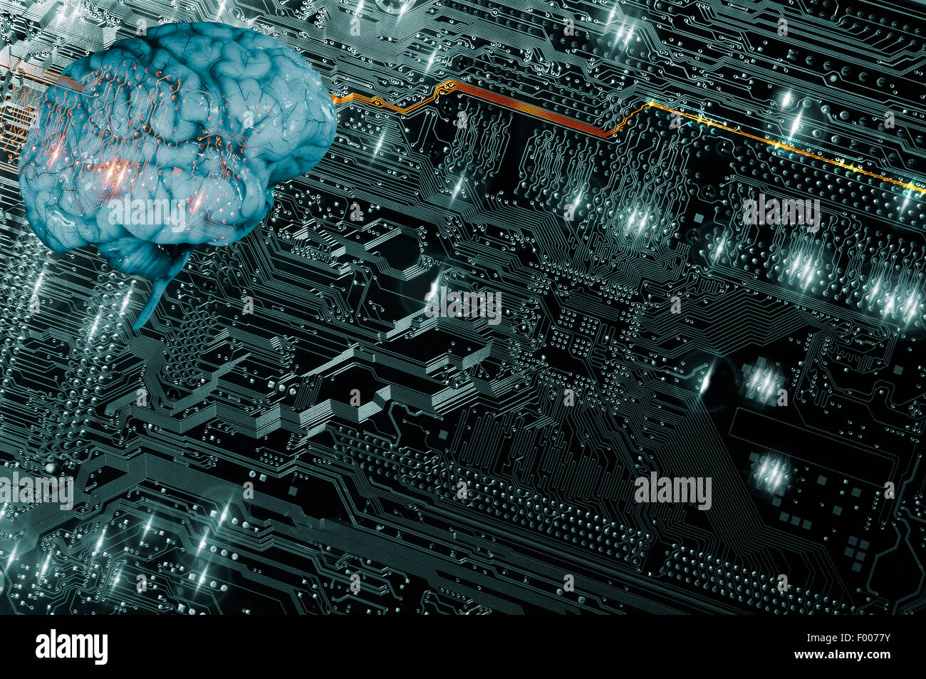 artificial intelligence, human brain and communication Stock Photo - Alamy