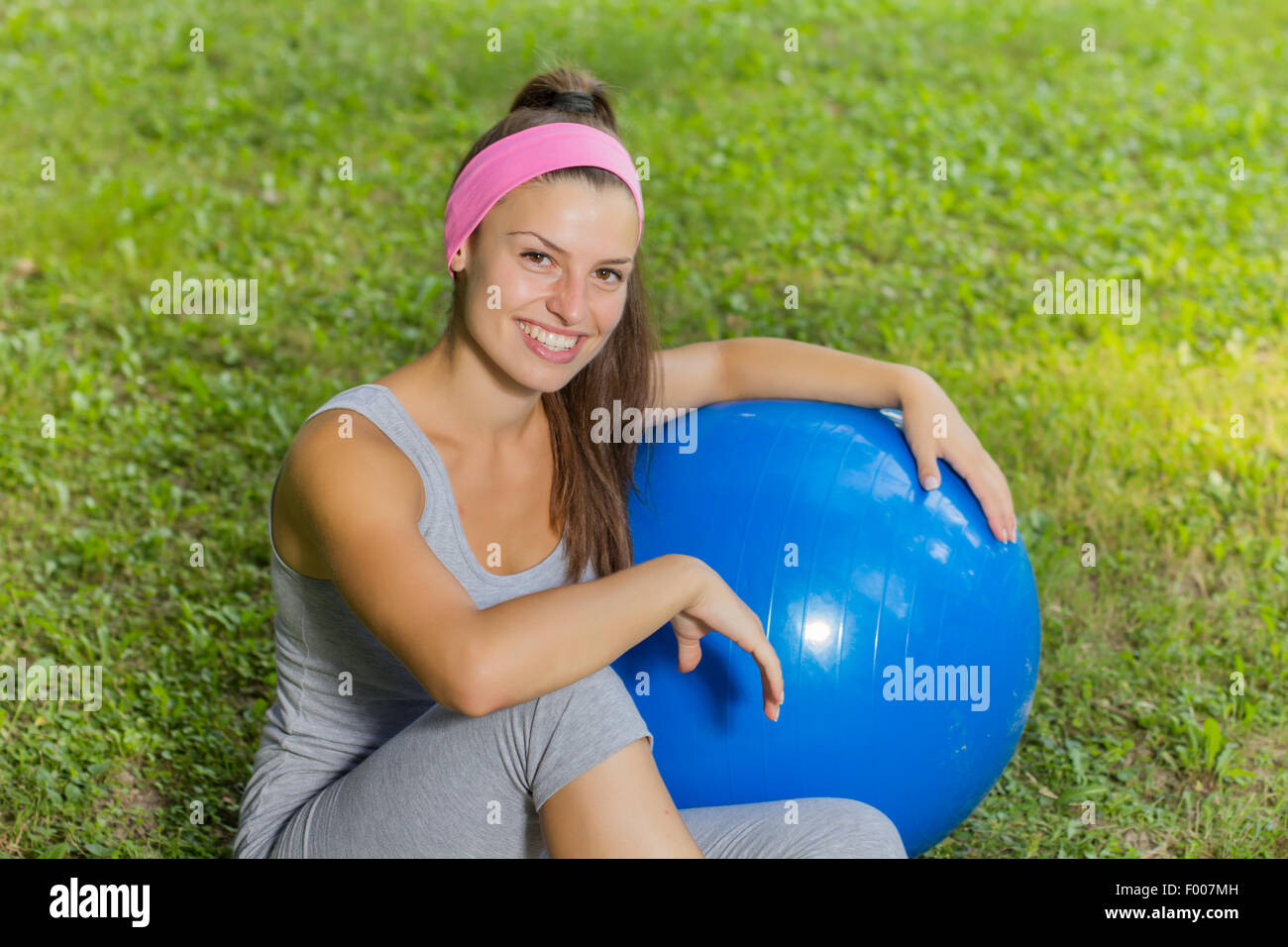 Fitness ,Healthy, Aerobics, Workout, Smiling Young Woman with pilates ...