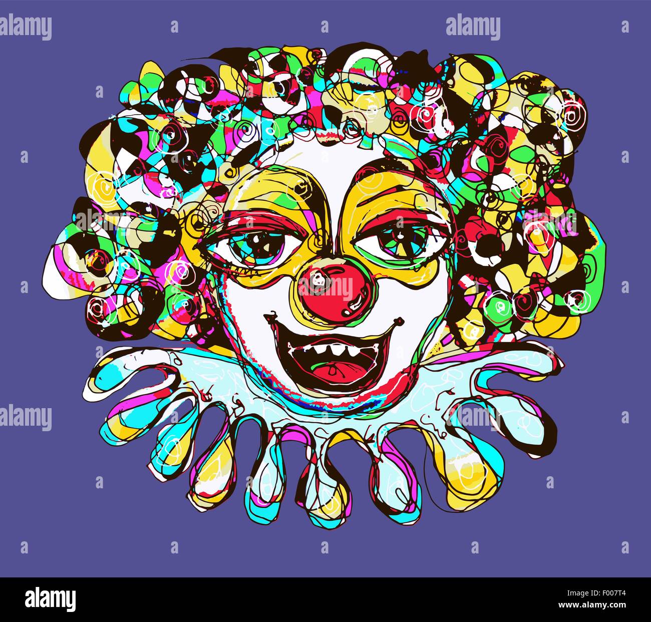 digital coloring drawing of abstract clown Stock Vector Image & Art - Alamy