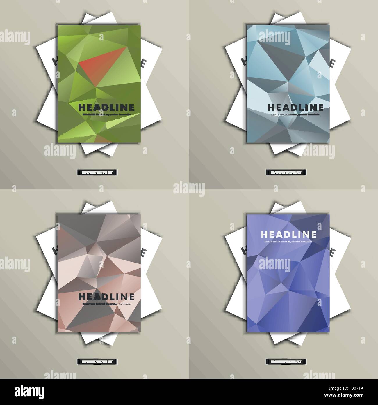 Set brochures with background triangles on cover Stock Vector Image & Art - Alamy
