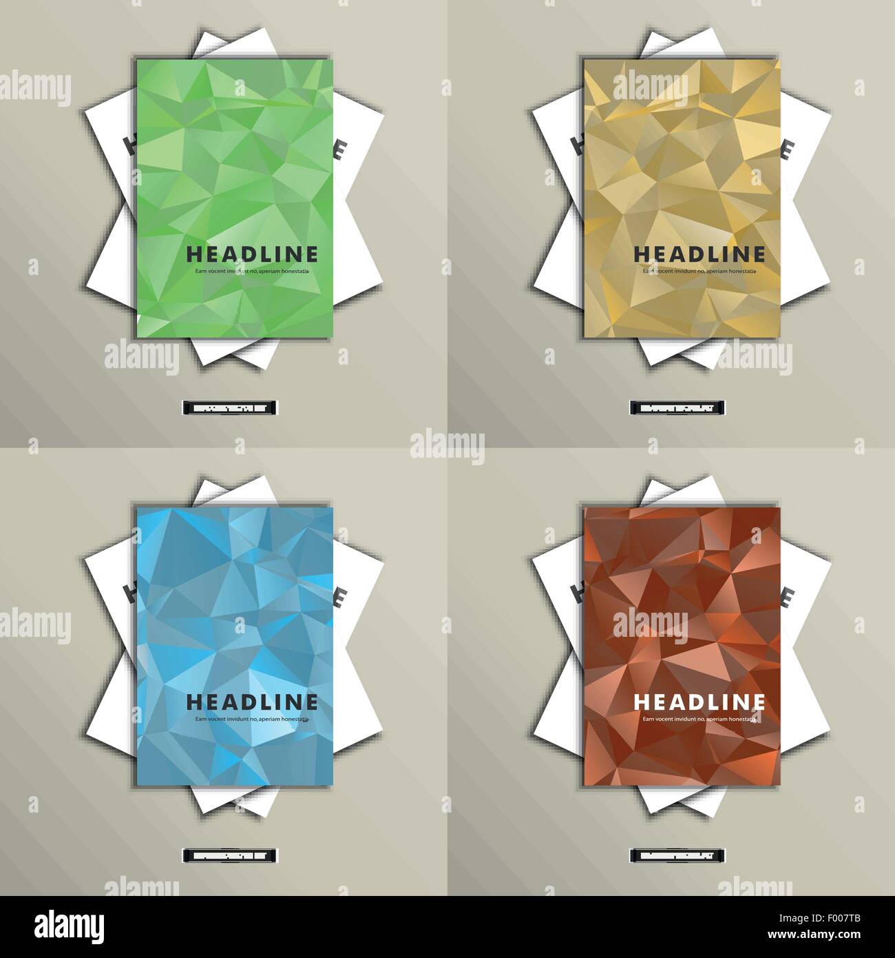 Set brochures with background triangles on cover Stock Vector Image & Art - Alamy