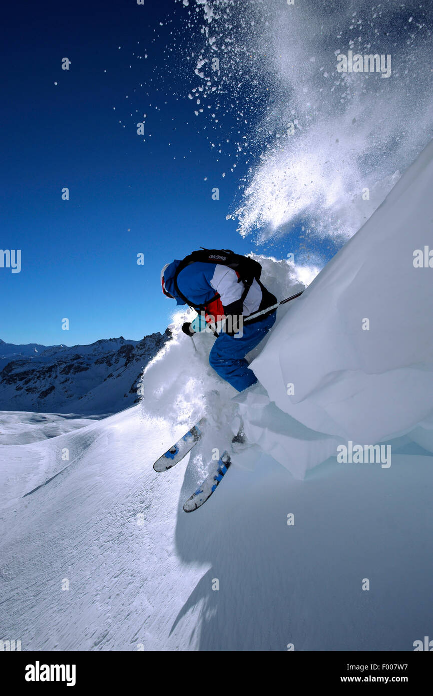 freeskiing in the French Alps, France, Savoie, Tignes Stock Photo - Alamy