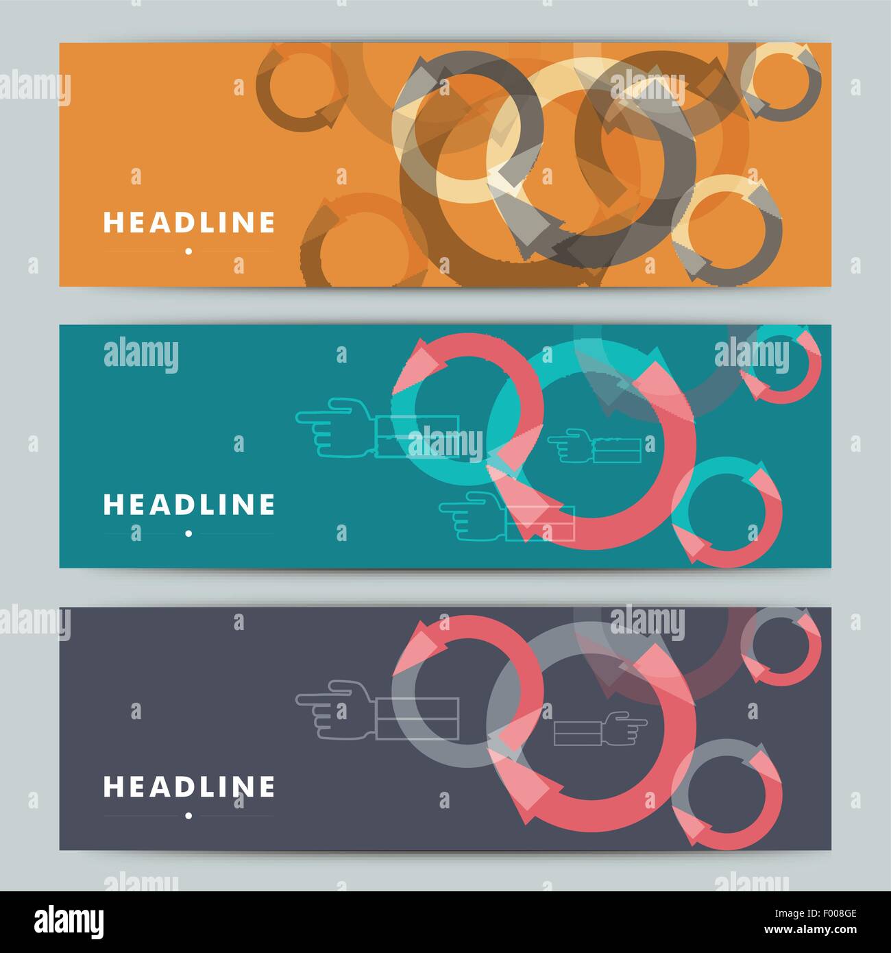 Set of abstract banners with hands and arrows Stock Vector Image & Art ...