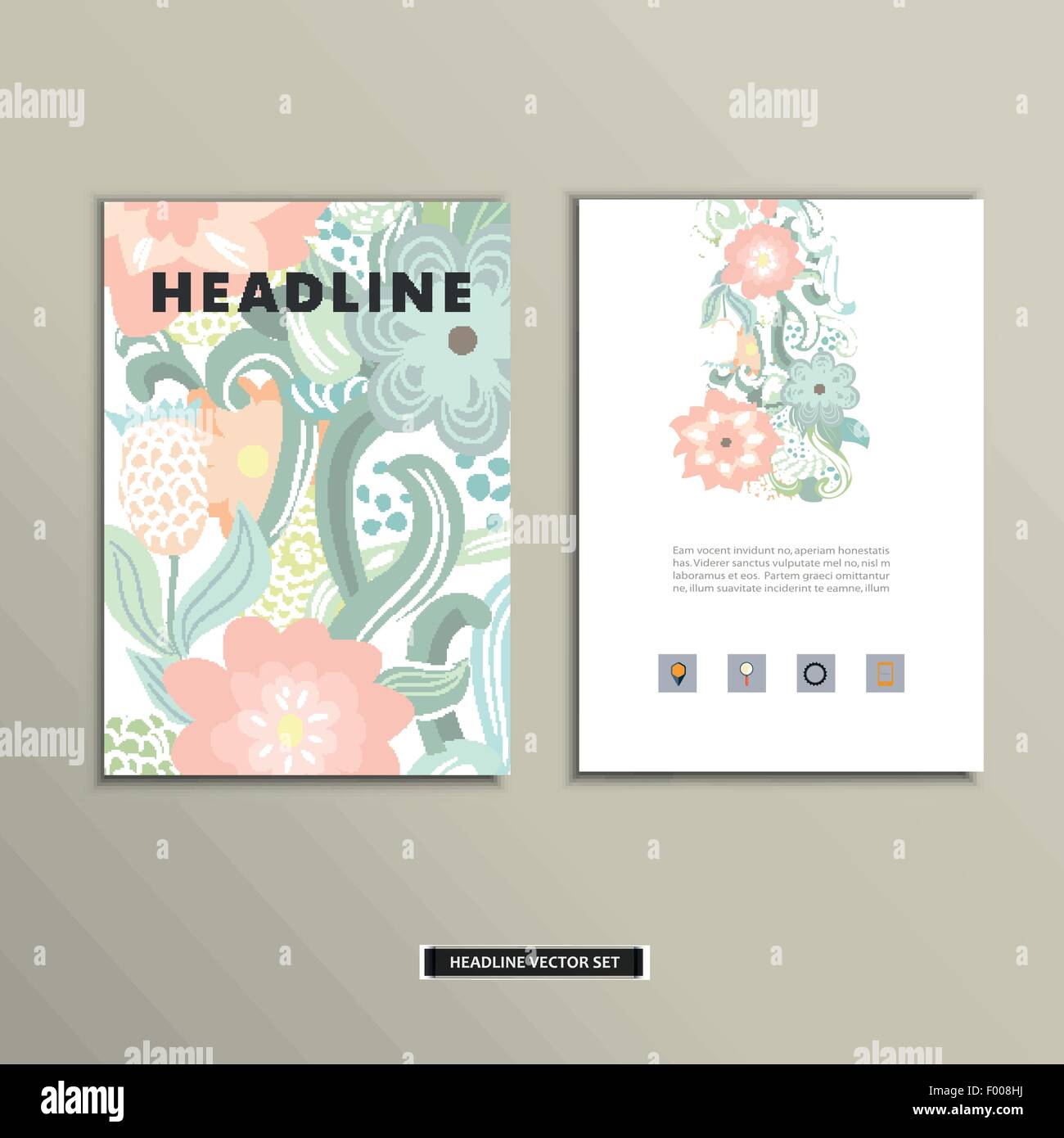 Book cover with flowers. Vector vintage design Stock Vector Image & Art ...