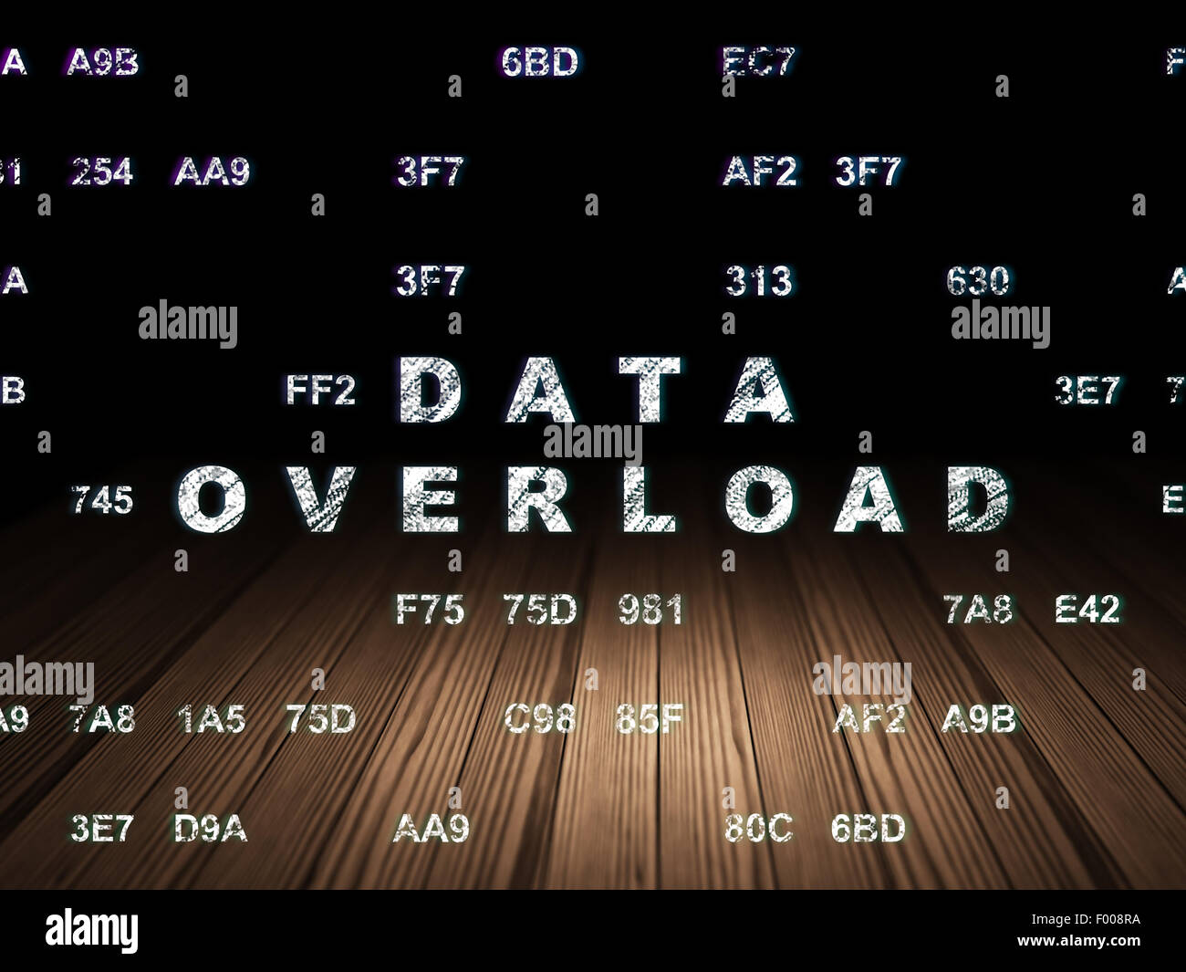 Information concept: Data Overload in grunge dark room Stock Photo - Alamy