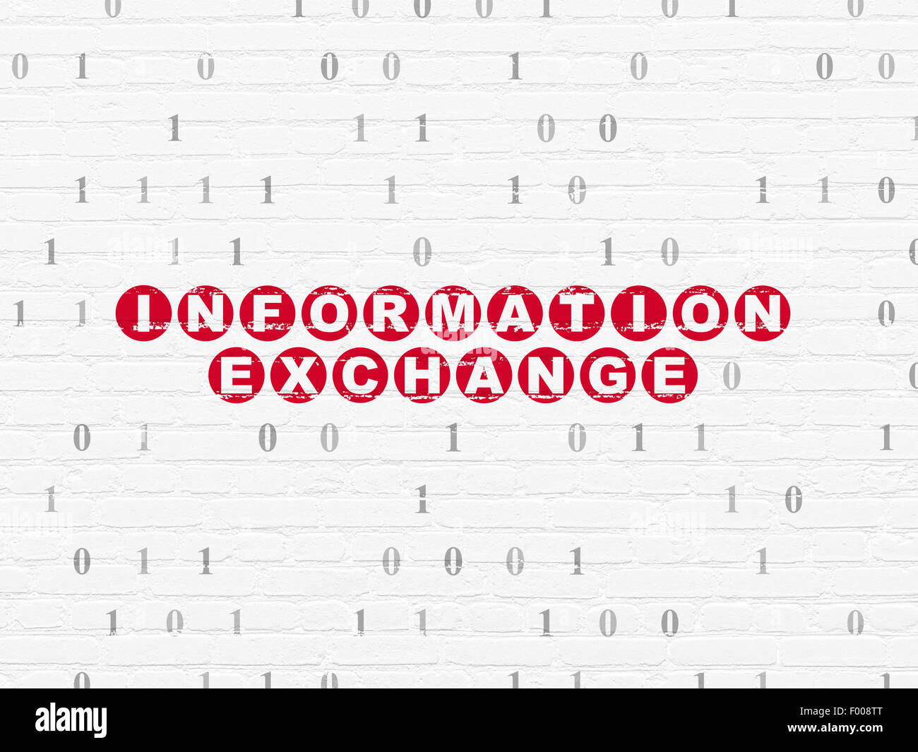 Data concept: Information Exchange on wall background Stock Photo - Alamy