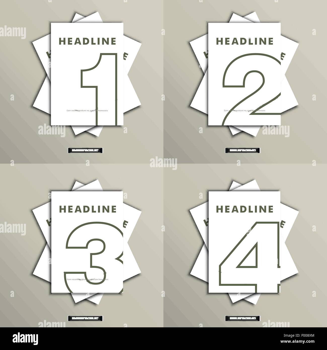 Vector set of brochures with numbers on the cover Stock Vector Image ...