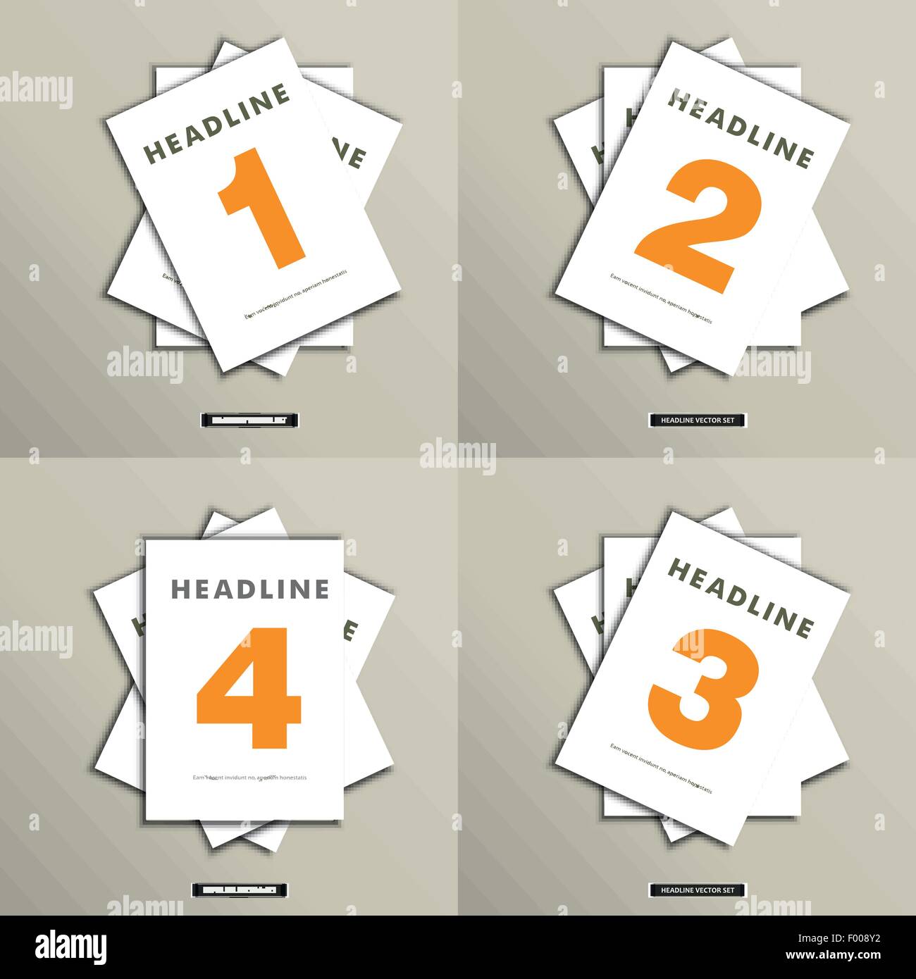 Vector set of brochures with numbers on the cover Stock Vector Image ...