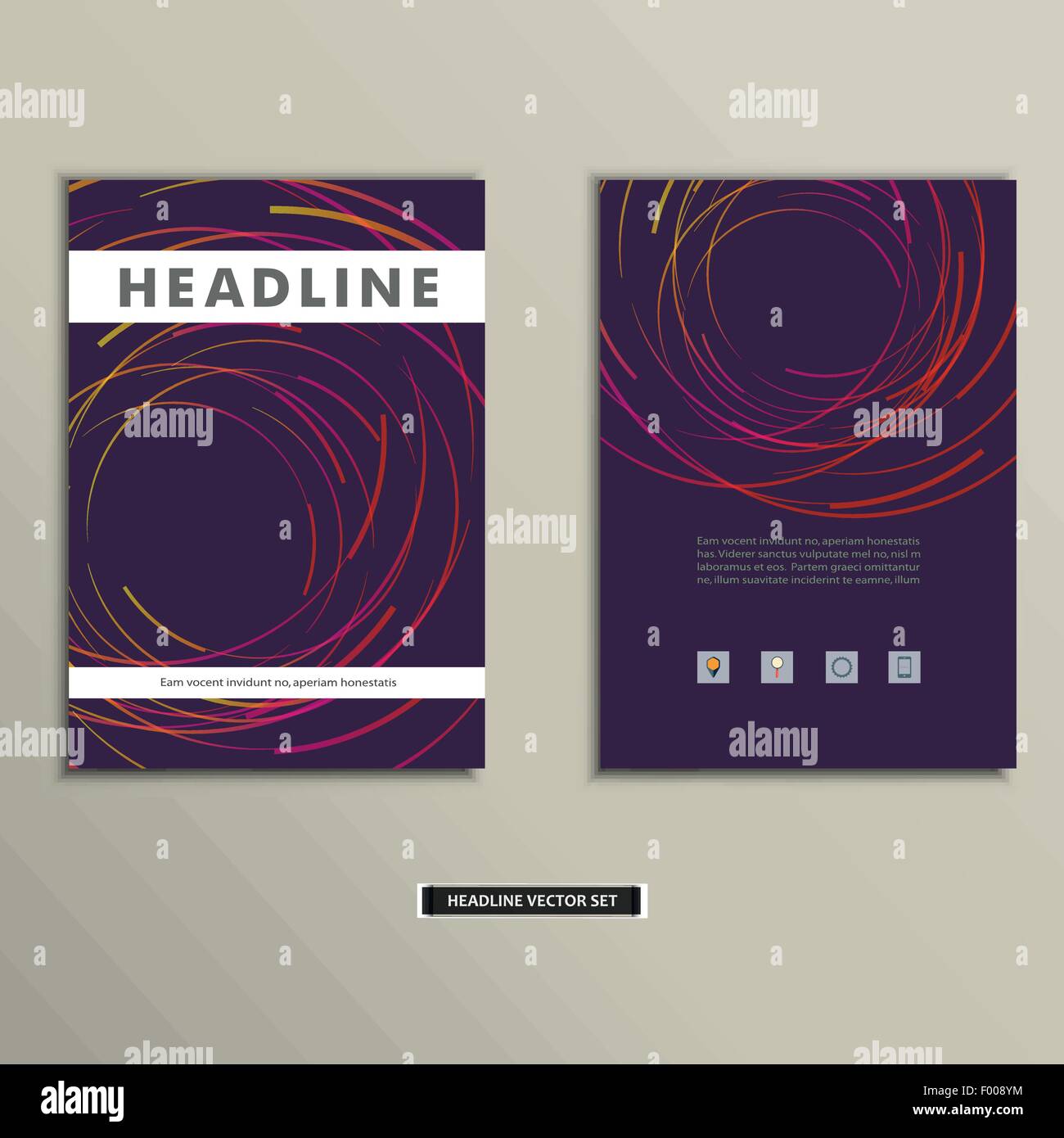 Book cover with abstract colored lines and circles Stock Vector Image ...