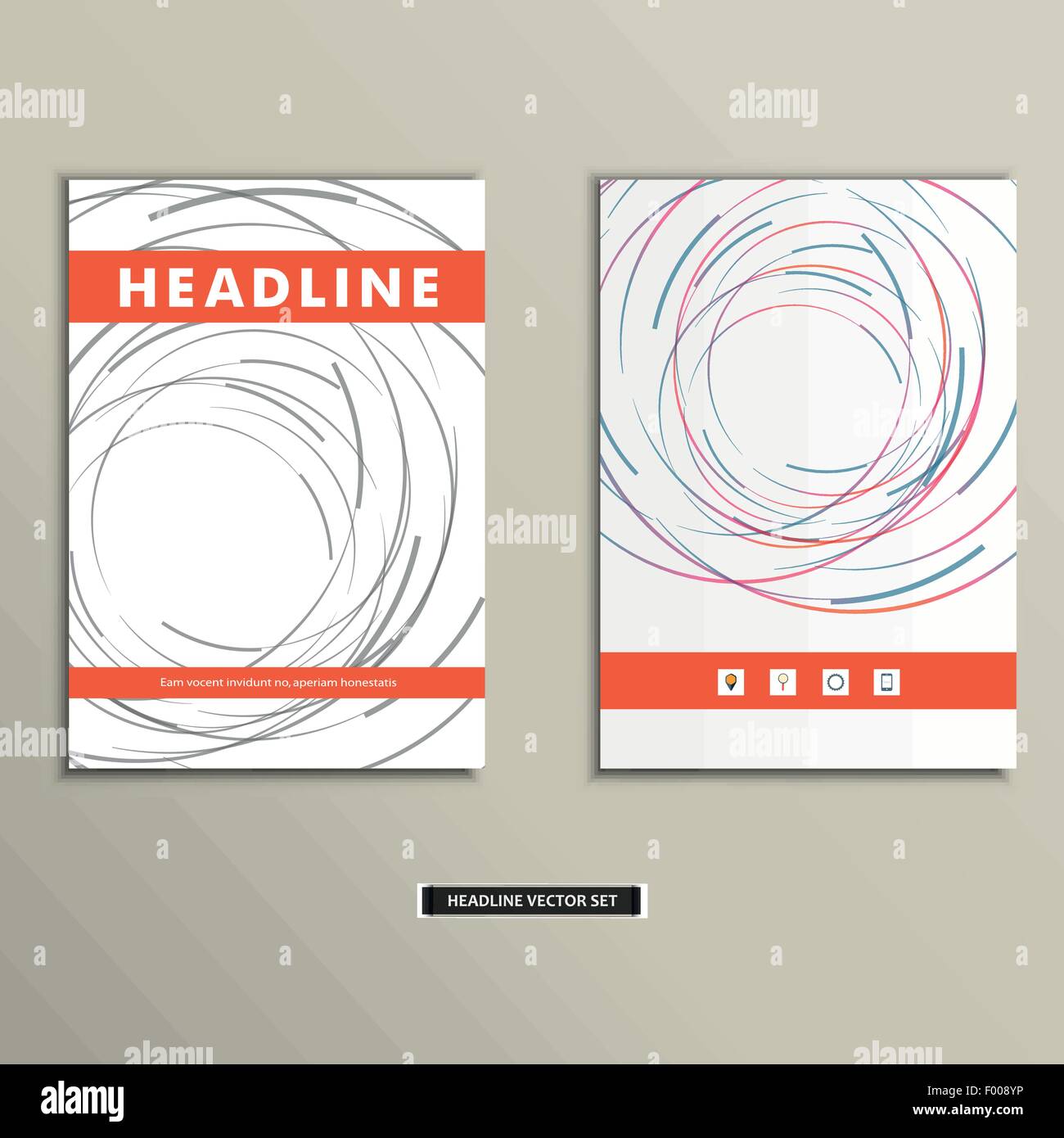 Book cover with abstract colored lines and circles Stock Vector Image ...