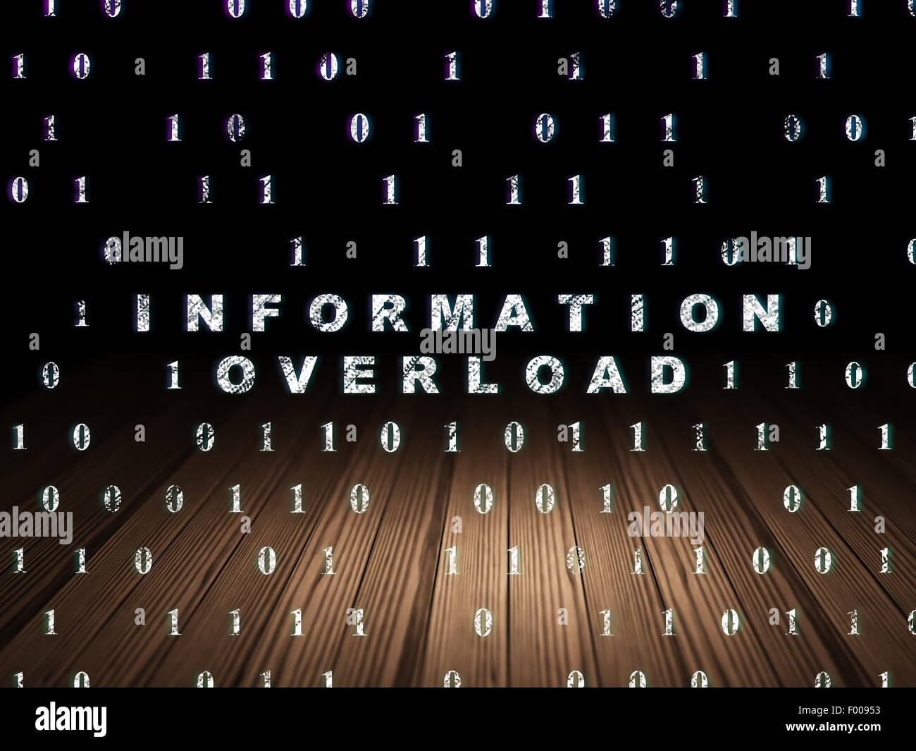 Information concept: Information Overload in grunge dark room Stock ...