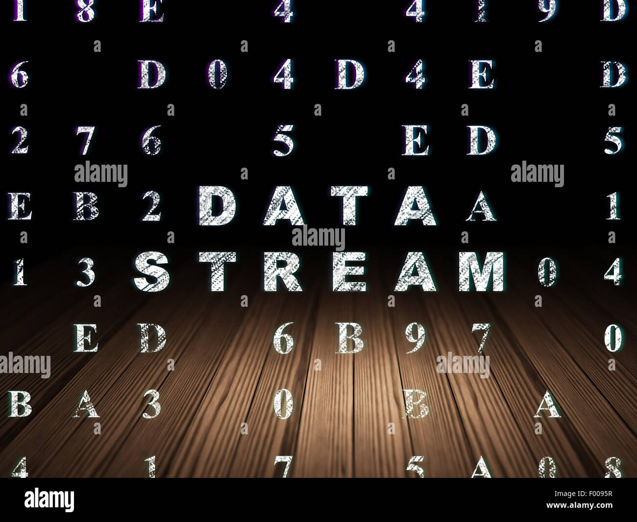 Data concept: Data Stream in grunge dark room Stock Photo - Alamy