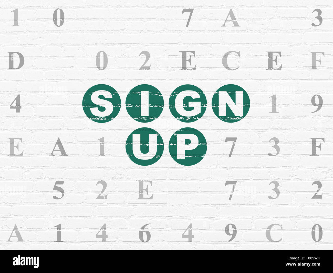 Web design concept: Sign Up on wall background Stock Photo - Alamy
