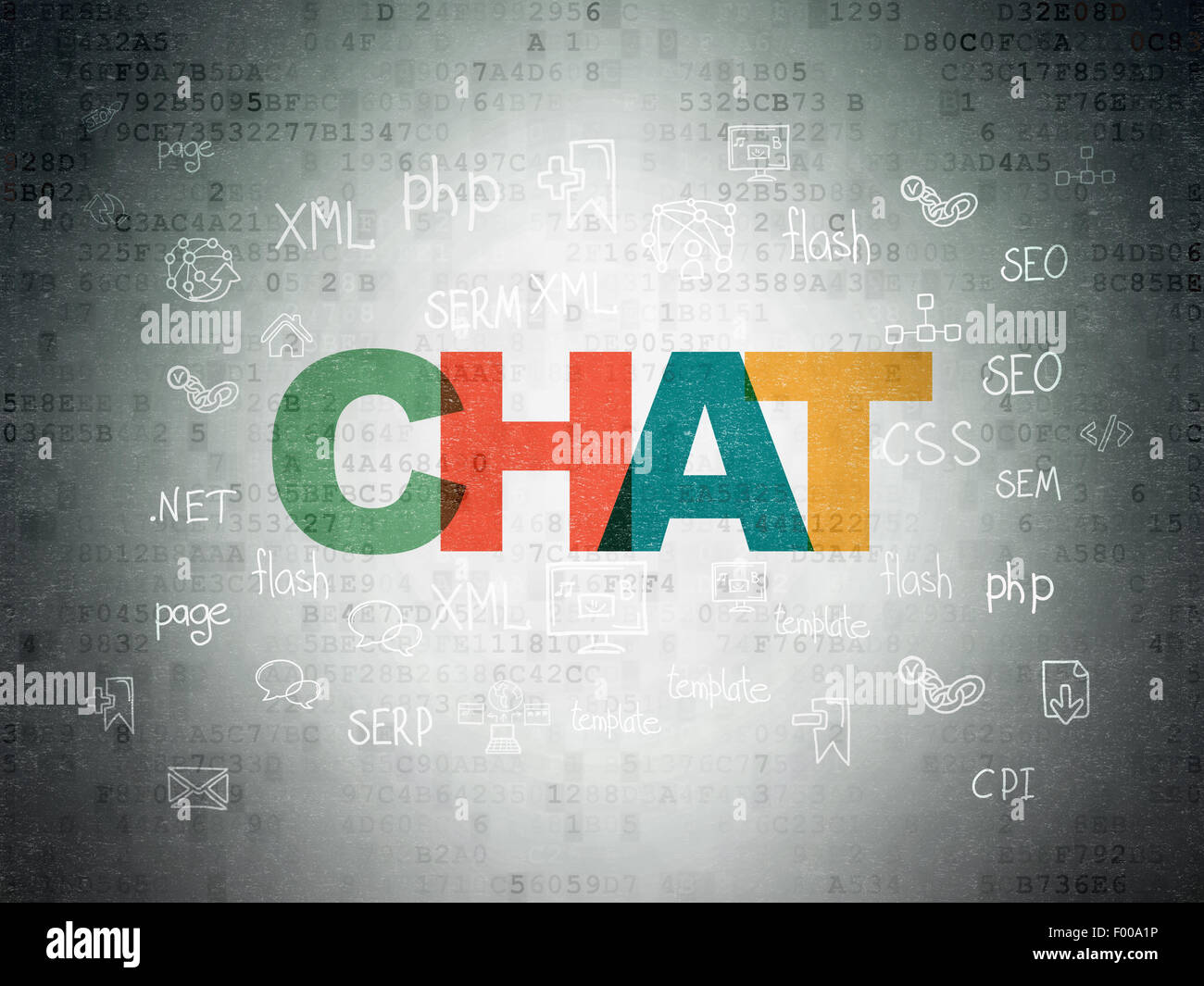 Web design concept: Chat on Digital Paper background Stock Photo - Alamy