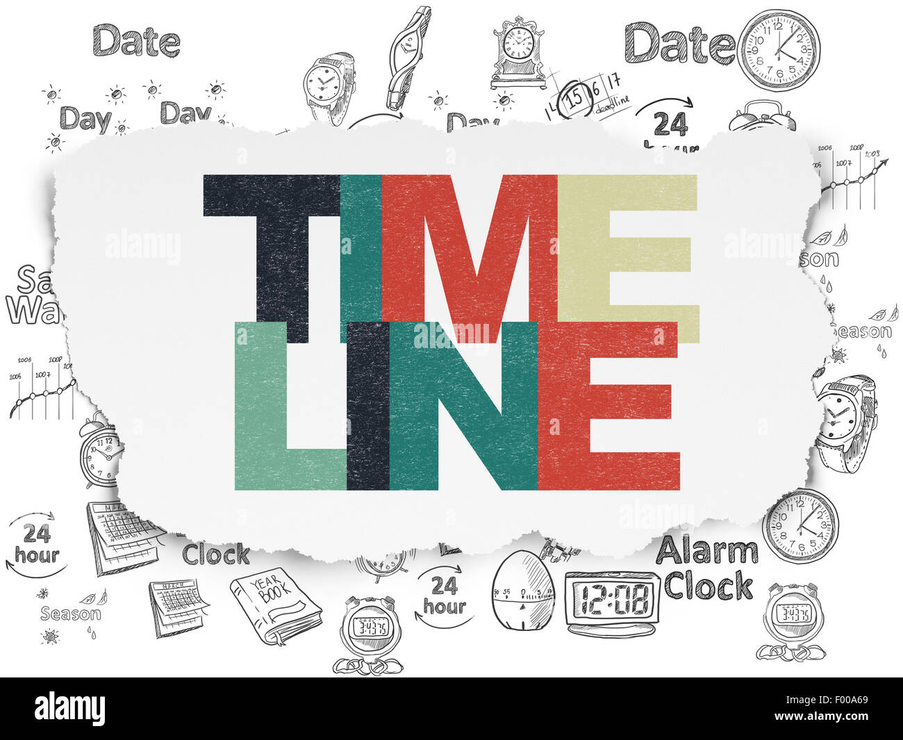 Timeline concept: Timeline on Torn Paper background Stock Photo - Alamy