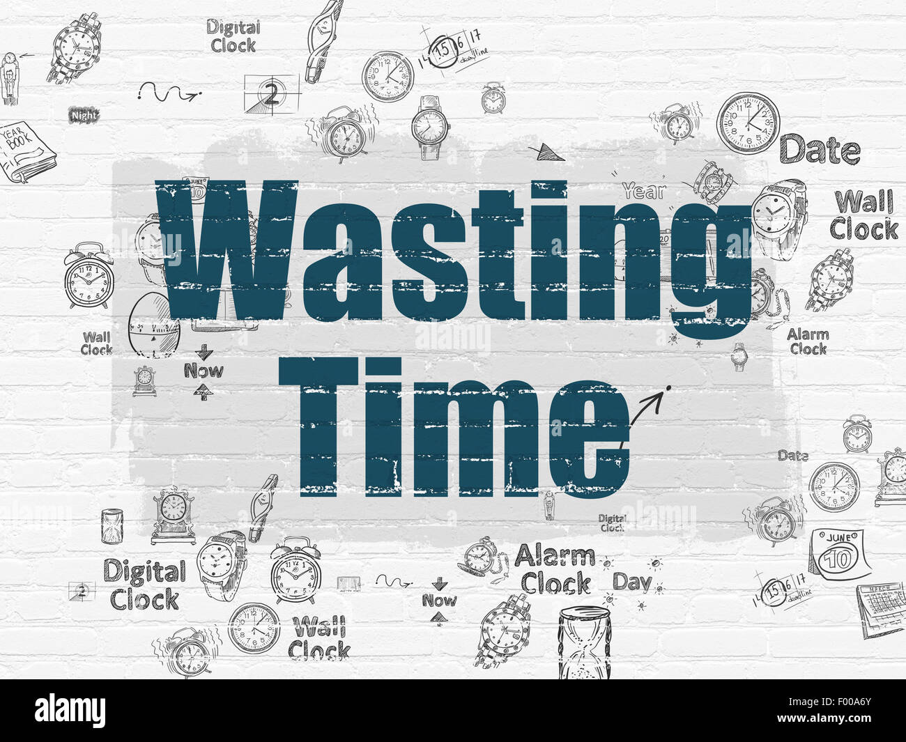 Time concept: Wasting Time on wall background Stock Photo - Alamy