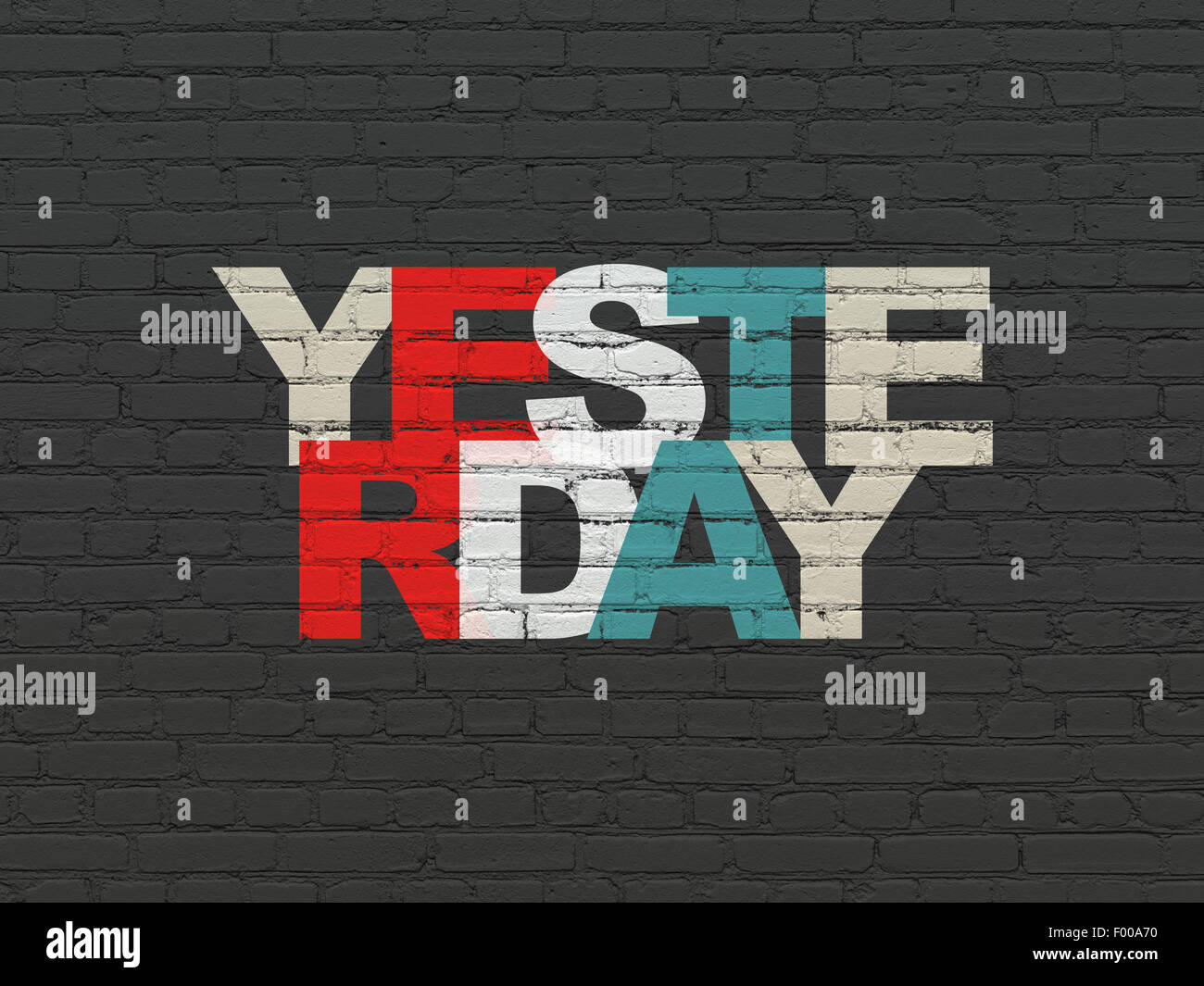 Timeline concept: Yesterday on wall background Stock Photo - Alamy