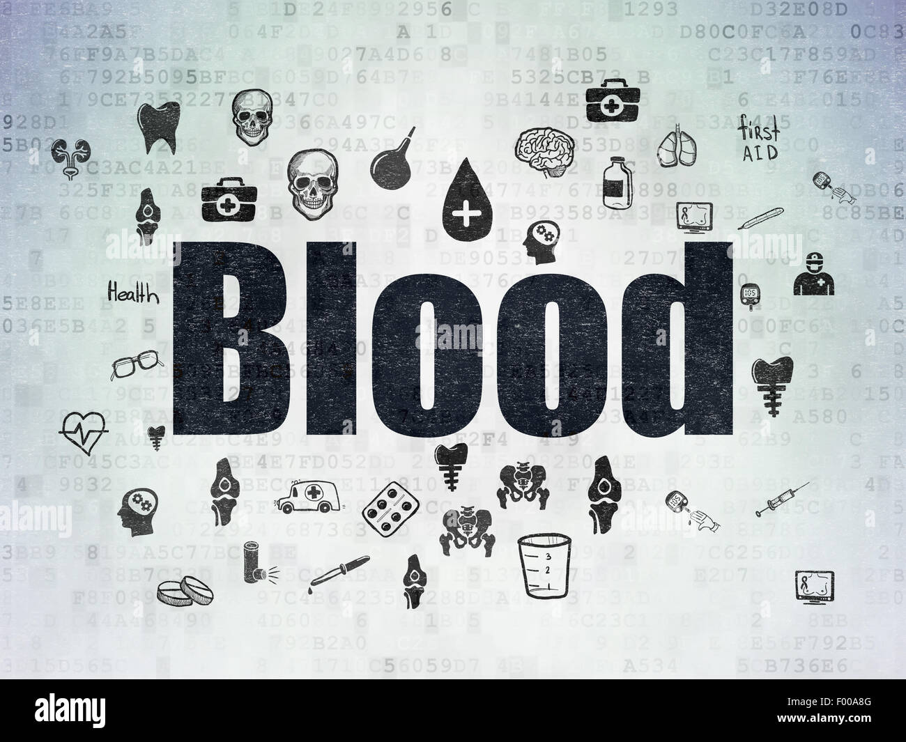 Healthcare concept: Blood on Digital Paper background Stock Photo - Alamy