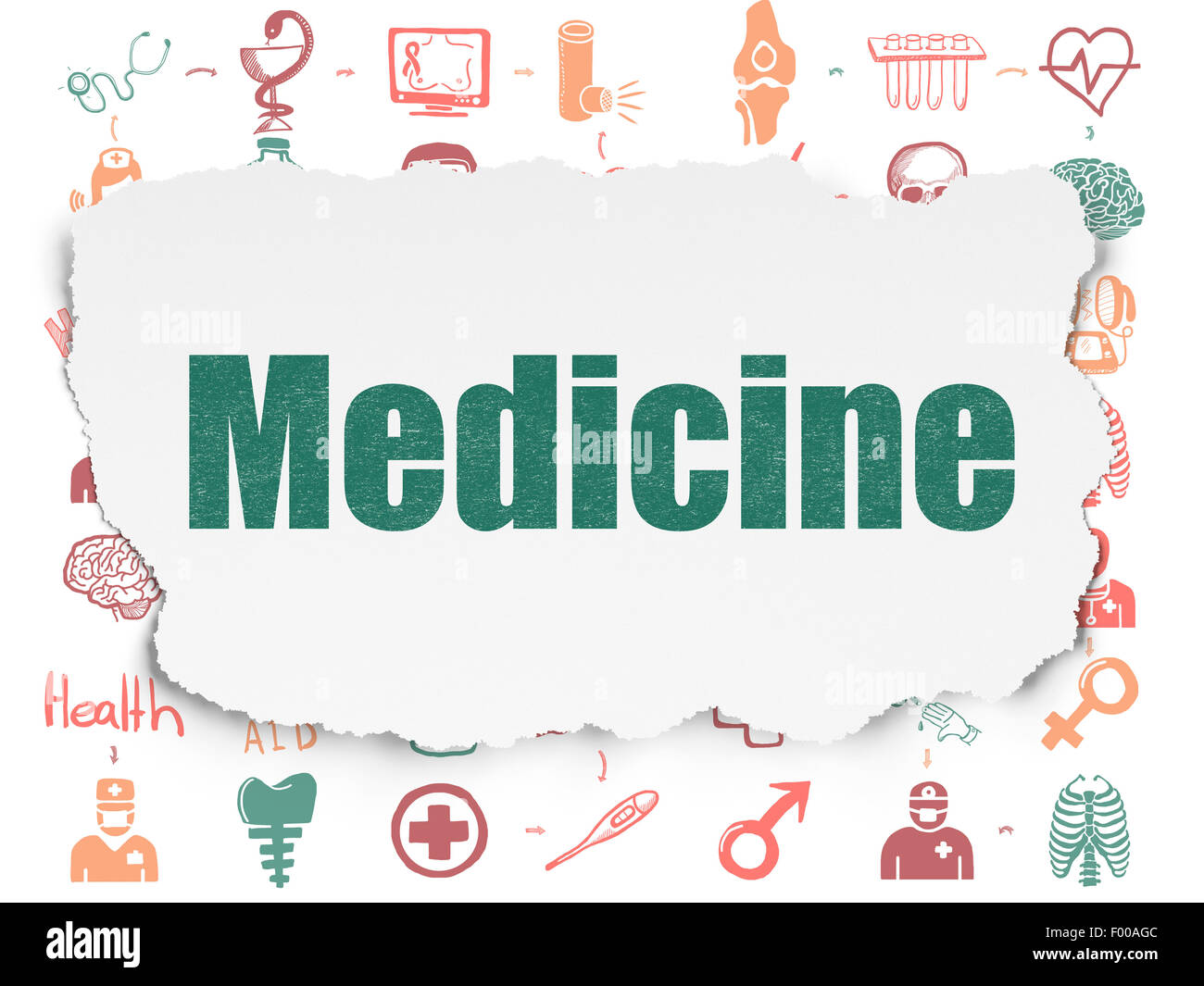 Medicine concept: Medicine on Torn Paper background Stock Photo - Alamy