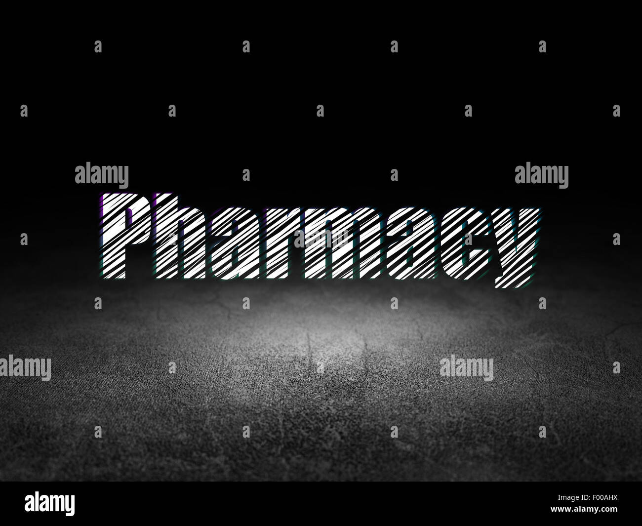 Medicine concept: Pharmacy in grunge dark room Stock Photo - Alamy