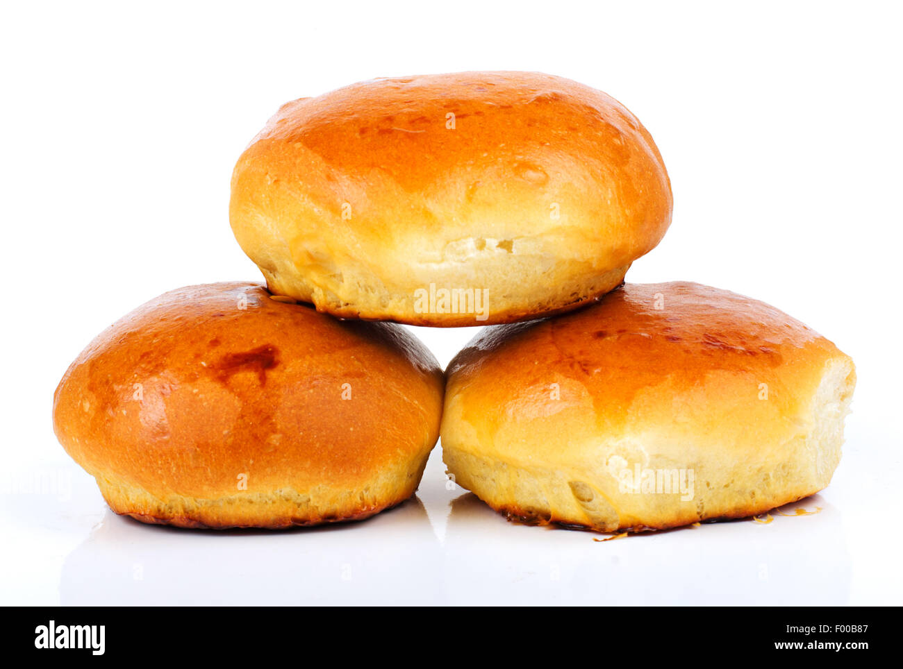 the three Bread rolls on white background Stock Photo - Alamy