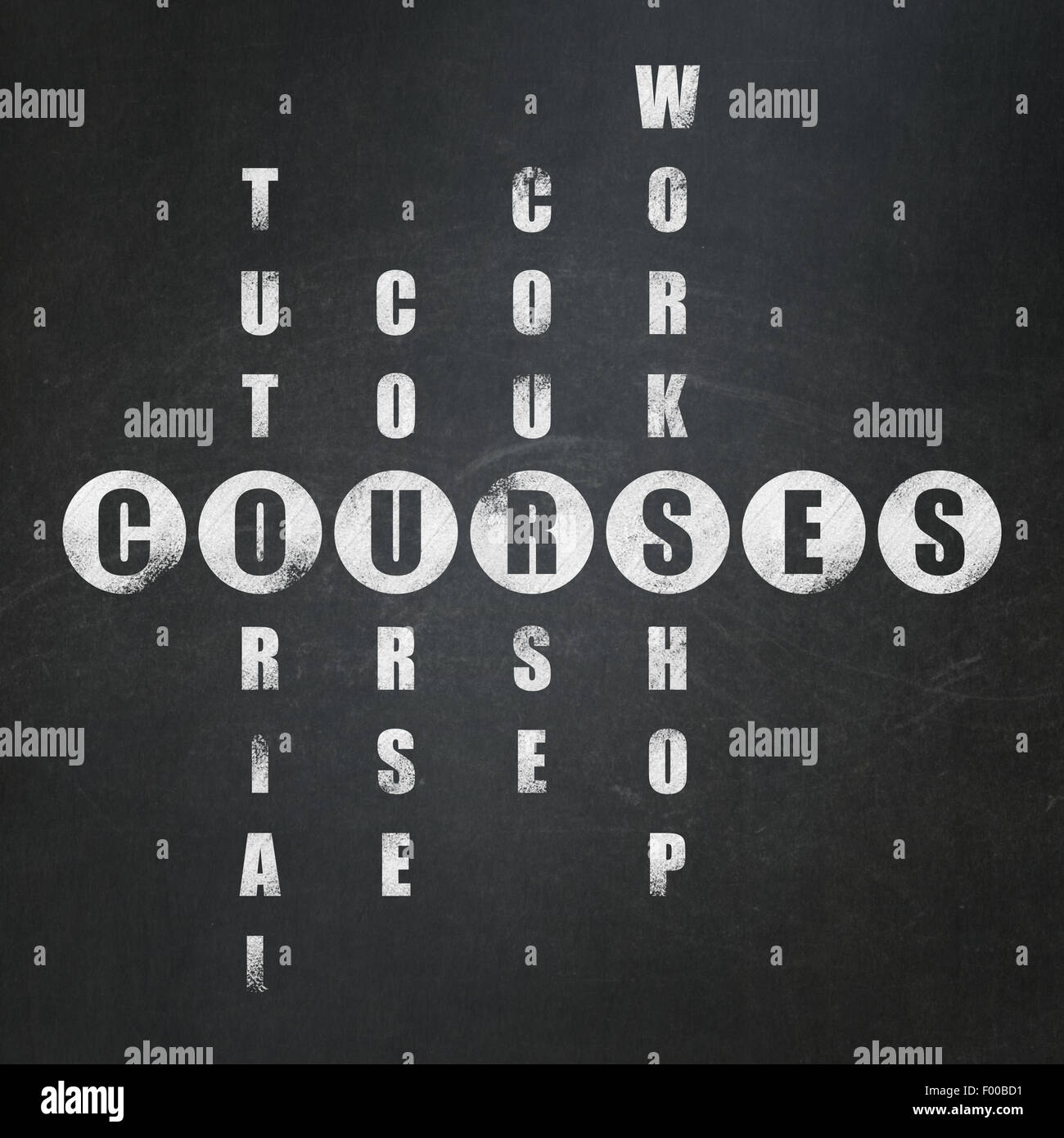 Education concept: word Courses in solving Crossword Puzzle Stock Photo ...