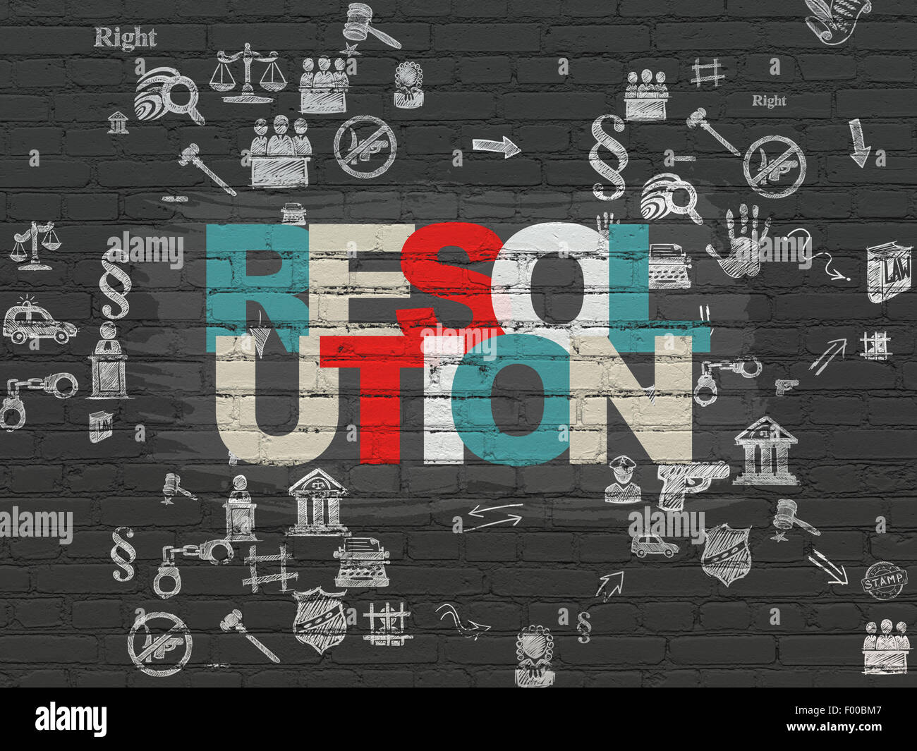 Law concept: Resolution on wall background Stock Photo - Alamy