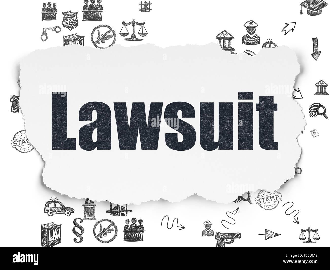 Law concept: Lawsuit on Torn Paper background Stock Photo - Alamy