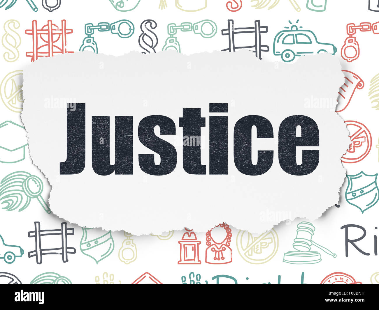 Law concept: Justice on Torn Paper background Stock Photo - Alamy