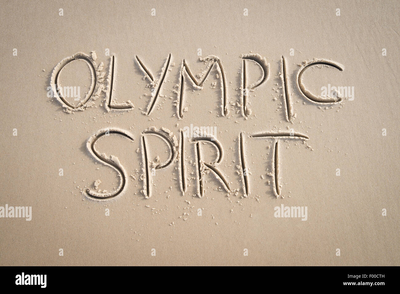 RIO DE JANEIRO, BRAZIL - MARCH 20, 2015: Simple Olympic spirit message ...