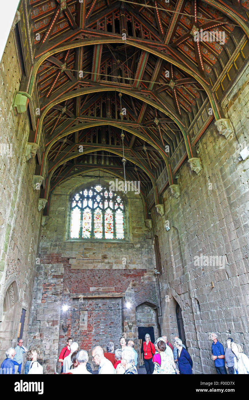 People admiring the banqueting hall inside Alton Towers derelict house ...