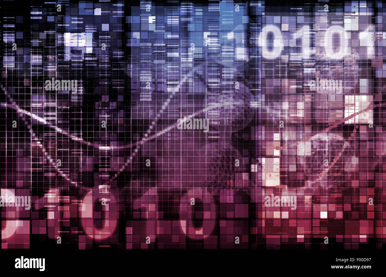 Technology Theme or Themed Background with Binary Data Stock Photo - Alamy